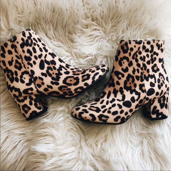 Shoes | Leopard Cheetah Print Ankle Booties | Poshmark